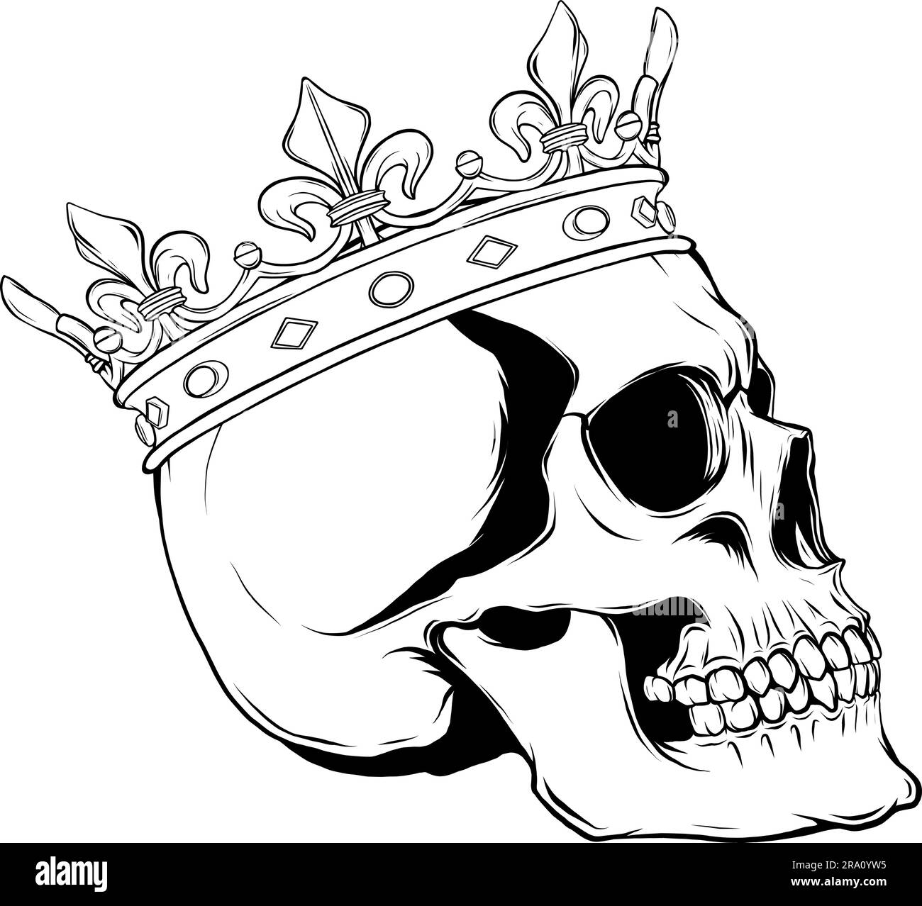 vector illustration of outline human skull design Stock Vector Image ...