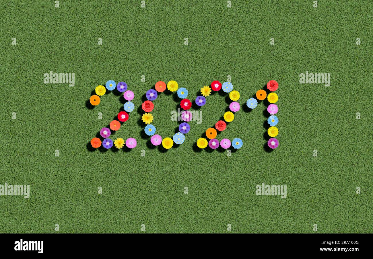 Calendar, colourful representation of the year 2021 Stock Photo - Alamy