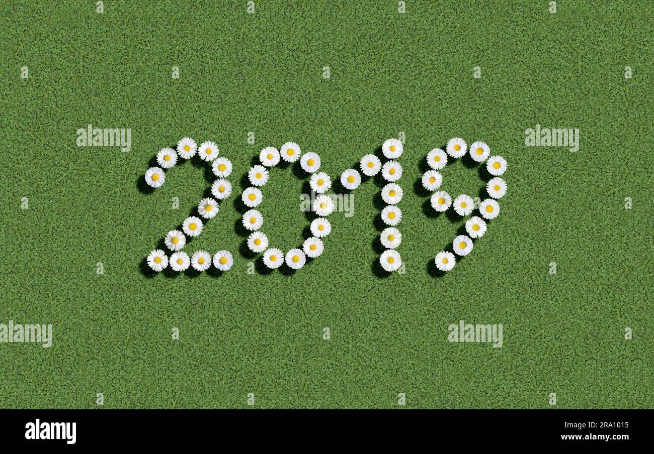 Calendar, colourful representation of the year 2019 Stock Photo - Alamy
