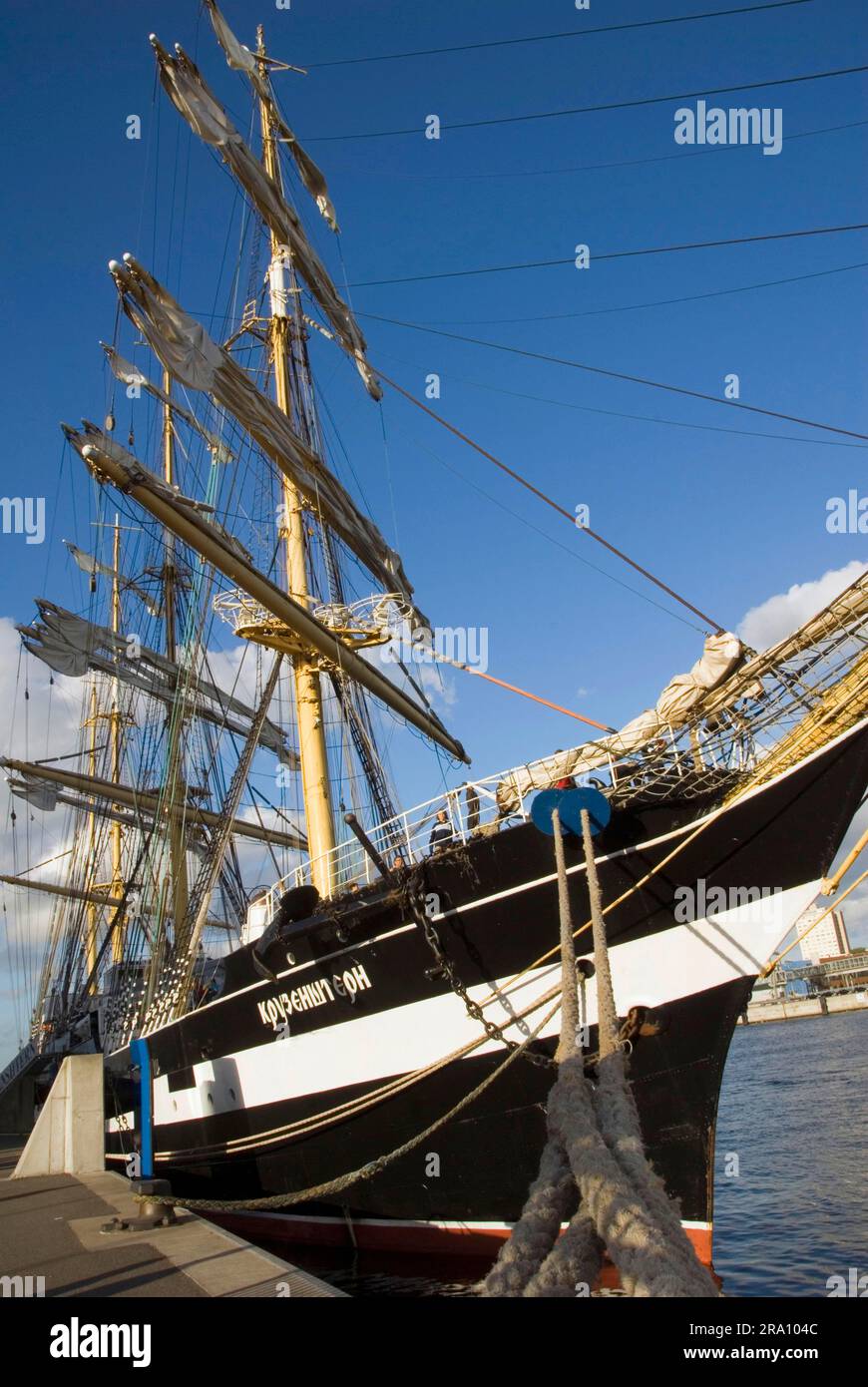 Russian sail training ship 'Krusenstern', harbour, Kiel, Schleswig ...