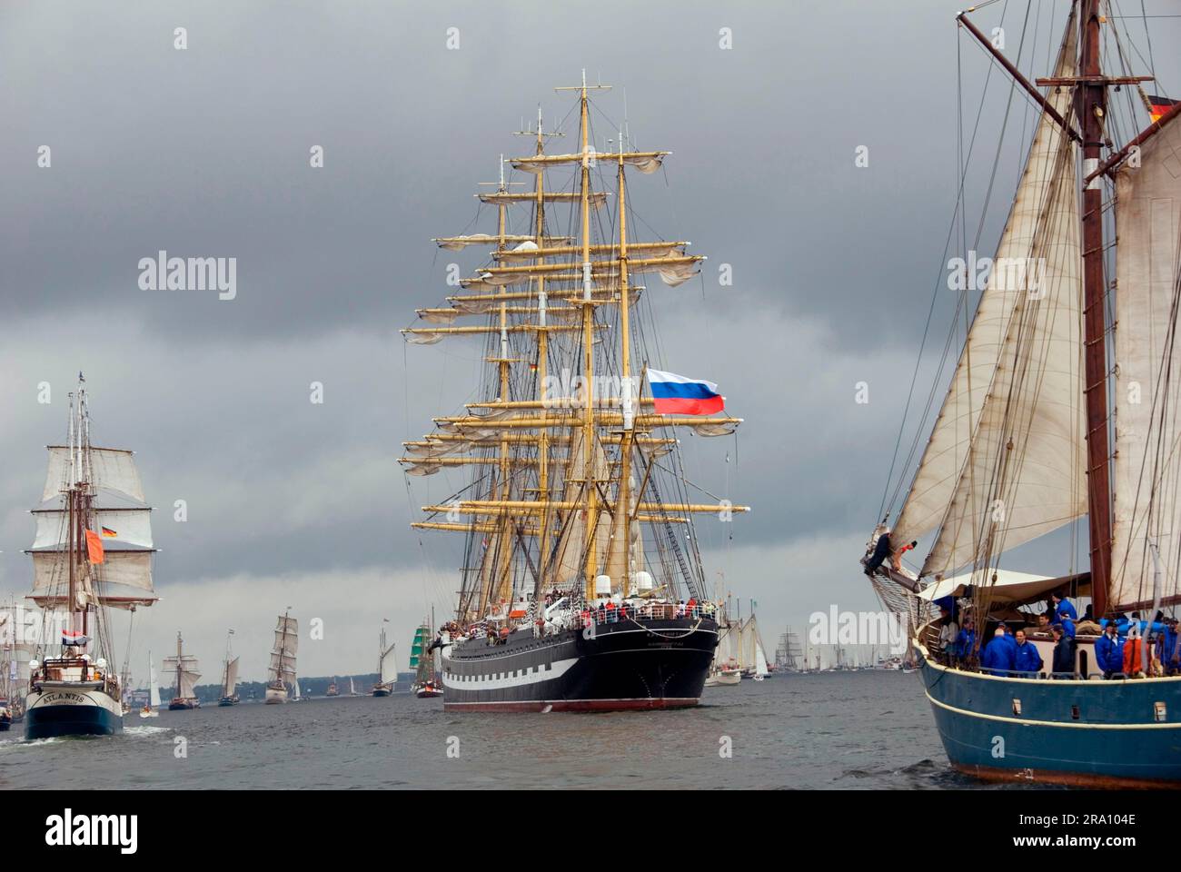 Russian sail training ship 'Krusenstern', tall ship parade, harbour ...
