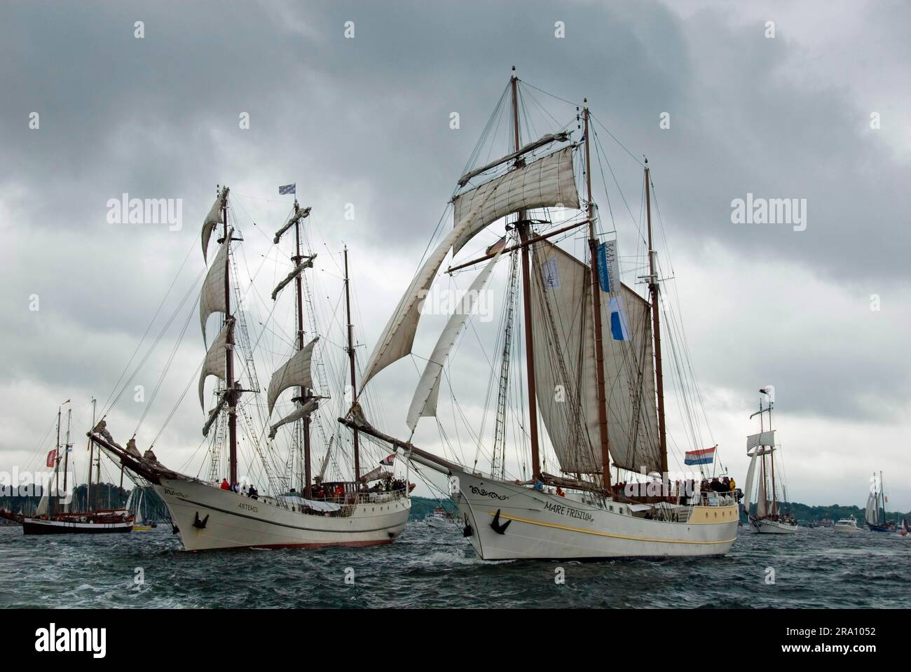 Sailing ships 'Artemis', 'Mare Frisum', tall ships parade, harbour ...