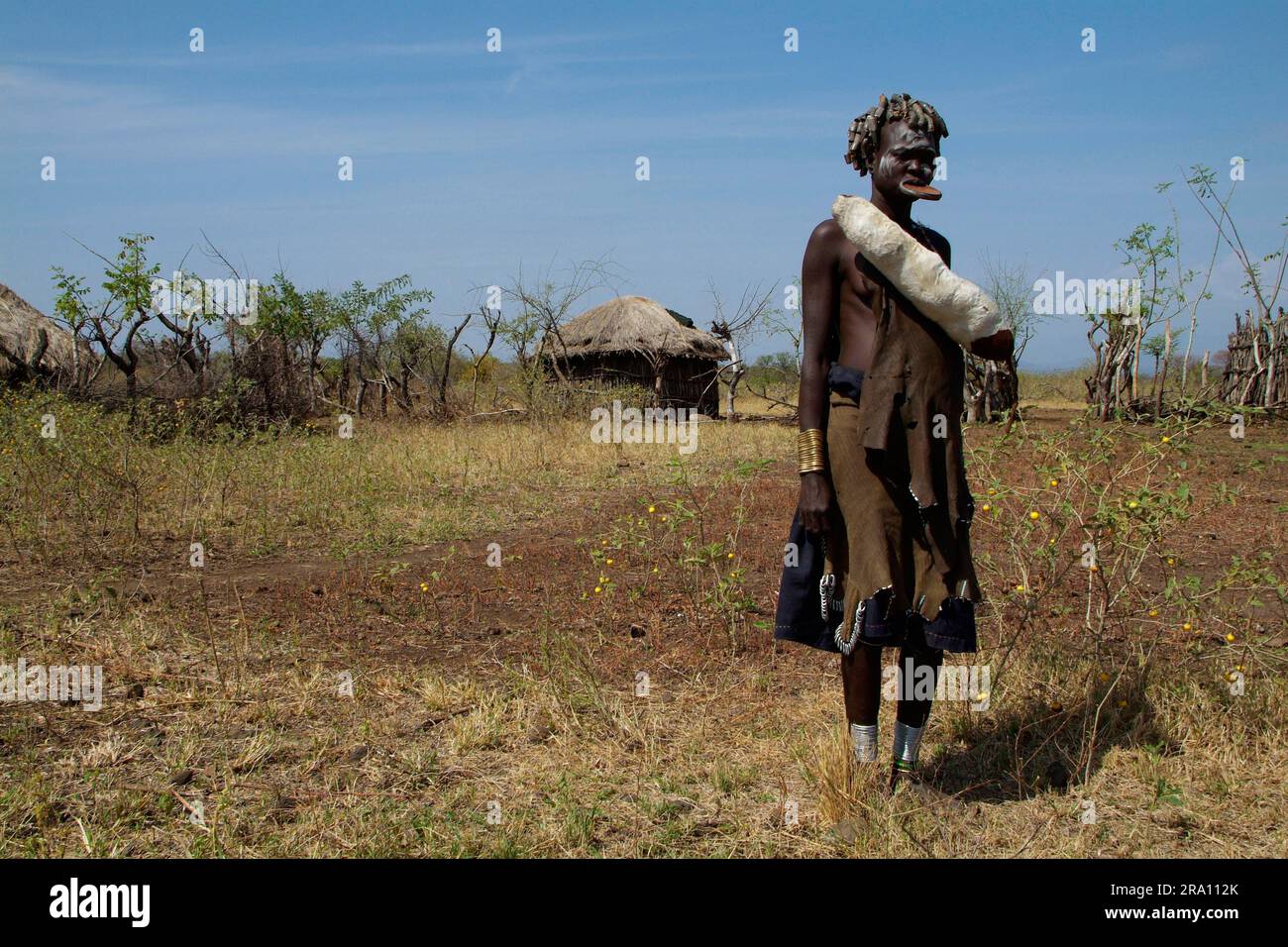 Woman with lip disc, Mursi tribe, Mago National Park, Southern Ethiopia ...