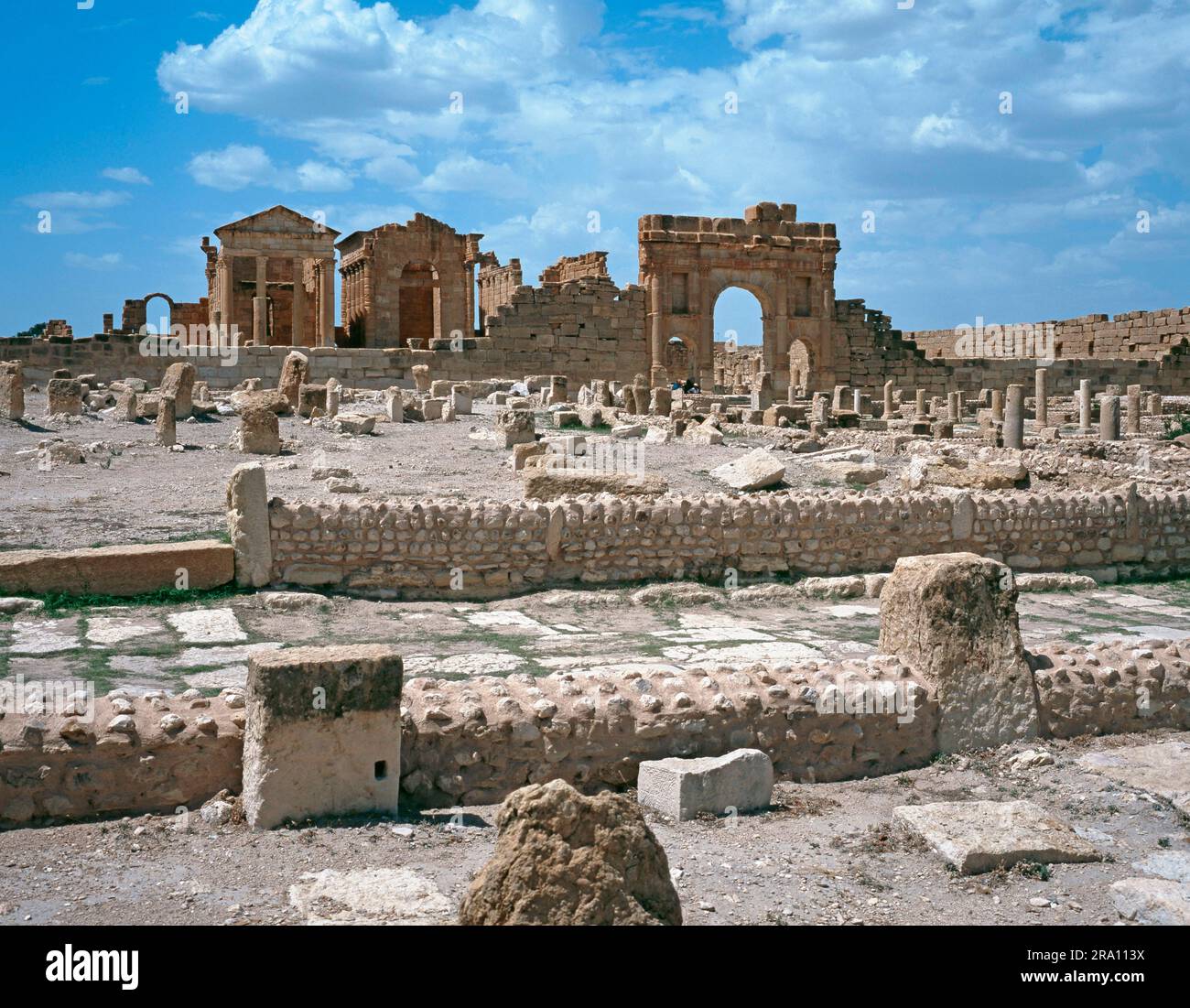 Roman ruins, Capitol, Sbeitla, Tunisia Stock Photo - Alamy