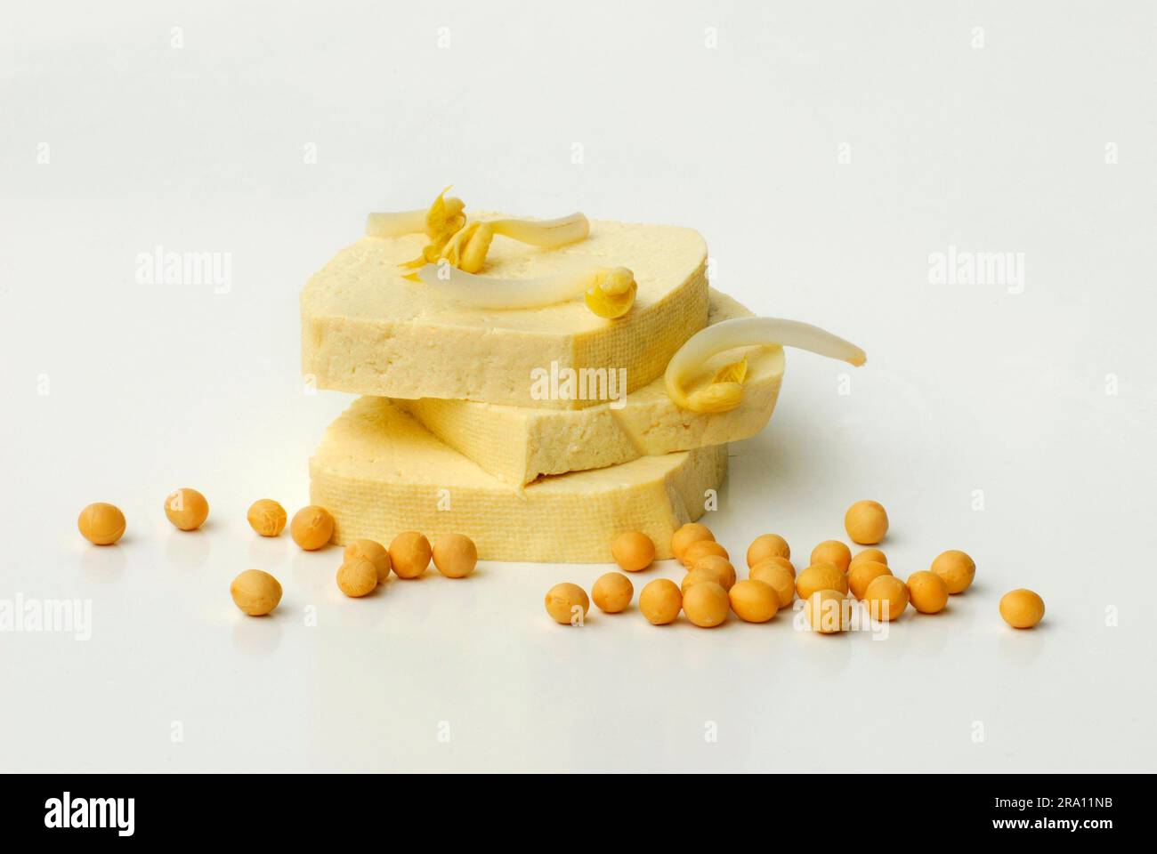 Tofu slices, sprouts, , curd, bean curd, , Sojabean Stock Photo - Alamy