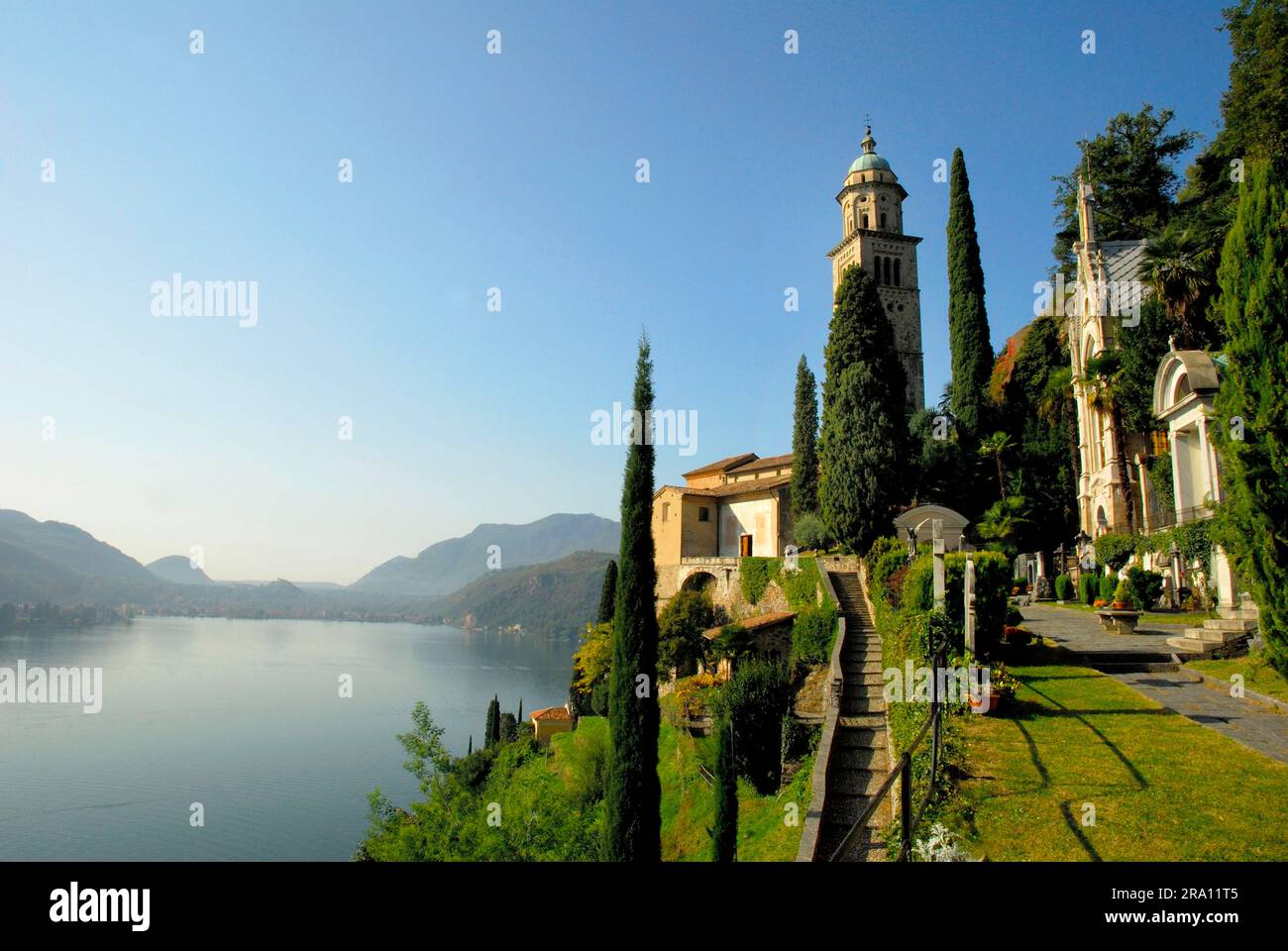 Sanctuary of Maria del Sasso, Morcote, Lake Lugano, Ticino, Switzerland ...
