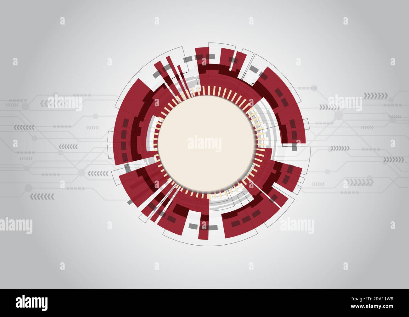 Abstract red technology background with various elements, stock vector ...