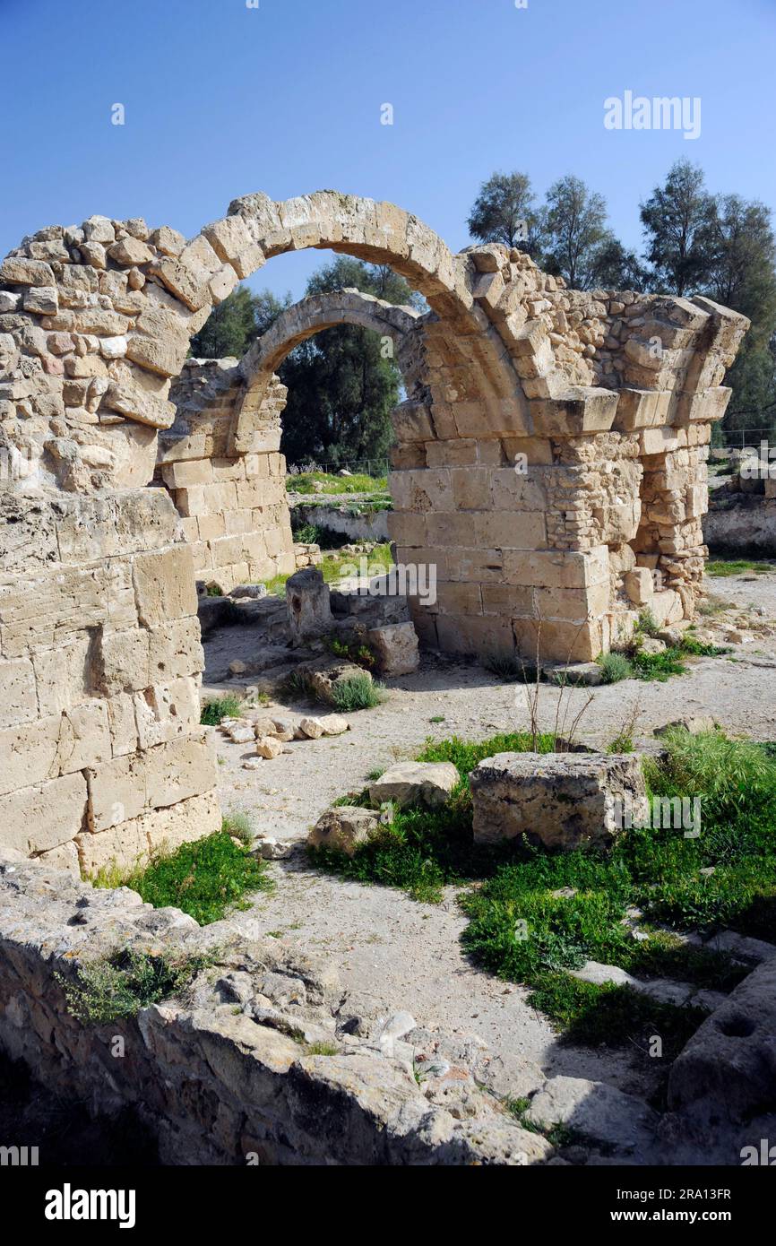 Saranda Kolones Ruins, Paphos, Republic of Cyprus, Stone Arch Stock ...