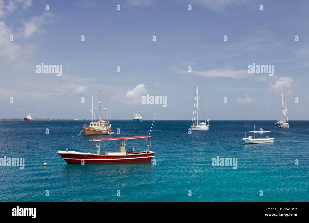 Boats in lagoon off Majuro, Marshall Islands, Majuro Atoll, Pacific ...