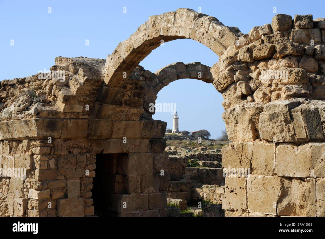 Saranda Kolones Ruins, Paphos, Republic of Cyprus, Stone Arch Stock ...
