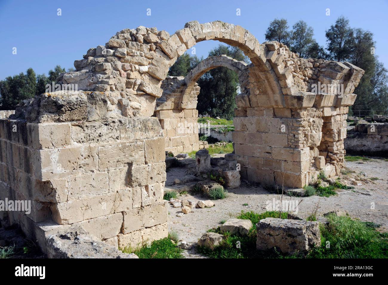 Saranda Kolones Ruins, Paphos, Republic of Cyprus, Stone Arch Stock ...