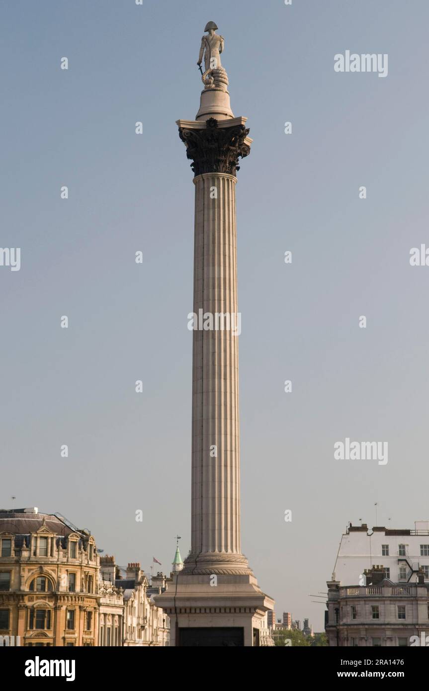 Nelson Column, Trafalgar Square, London, England, United Kingdom Stock ...