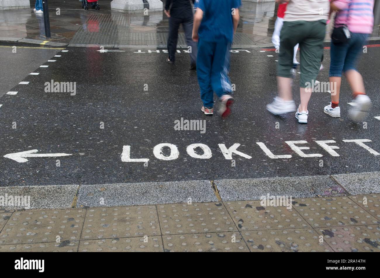 Pedestrian crossing, 'Look Left', London, England, United Kingdom Stock ...