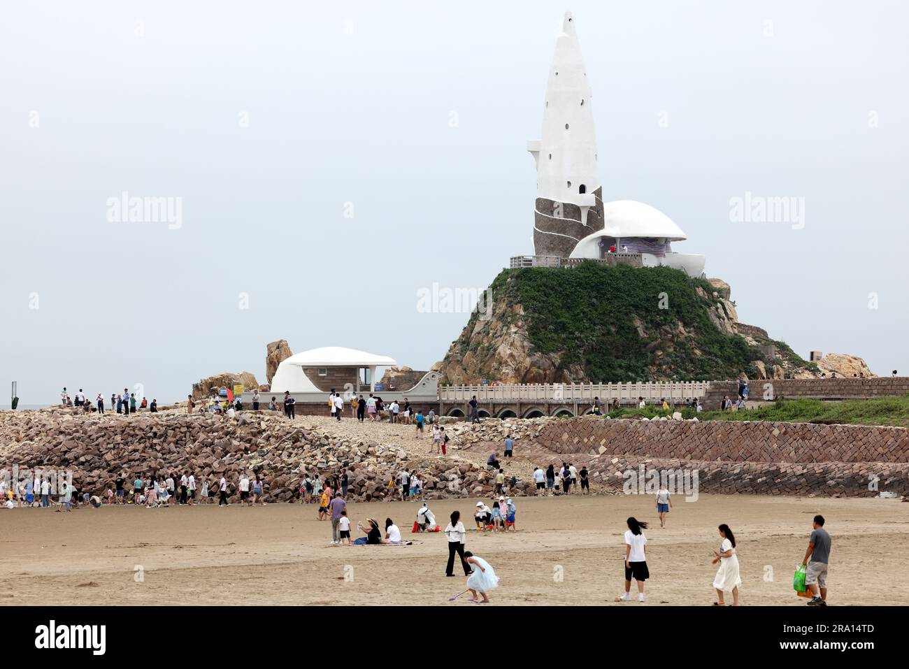 FUZHOU, CHINA - JUNE 23, 2023 - Tourists cool off at the beach during ...