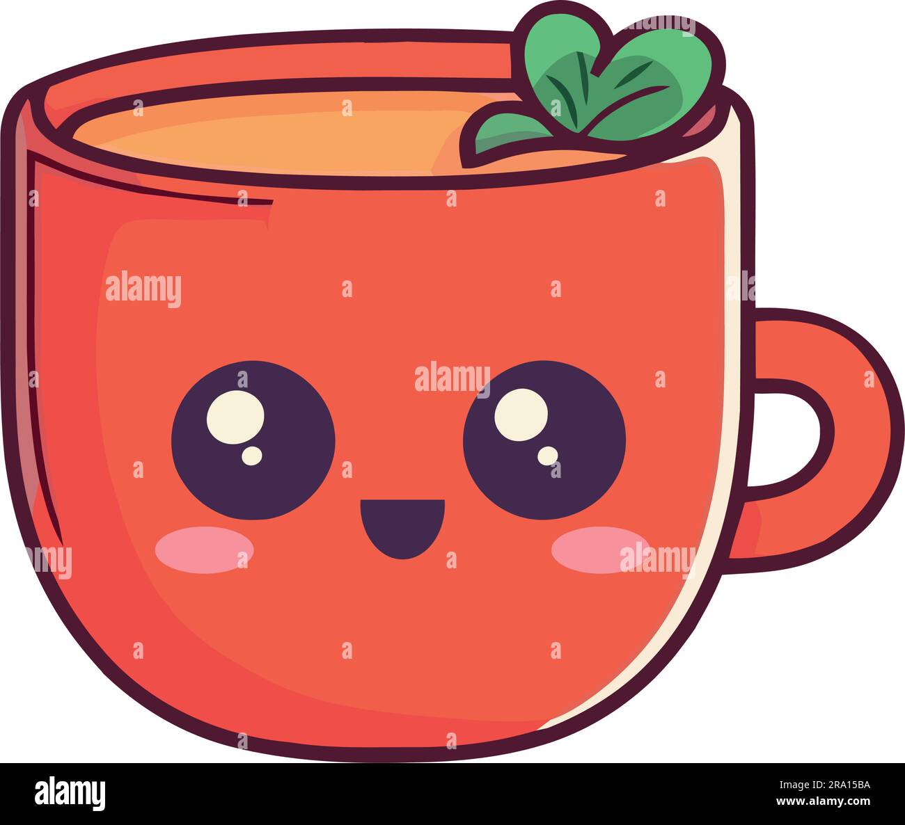 Cute cartoon mug symbolizes love and happiness Stock Vector Image & Art ...