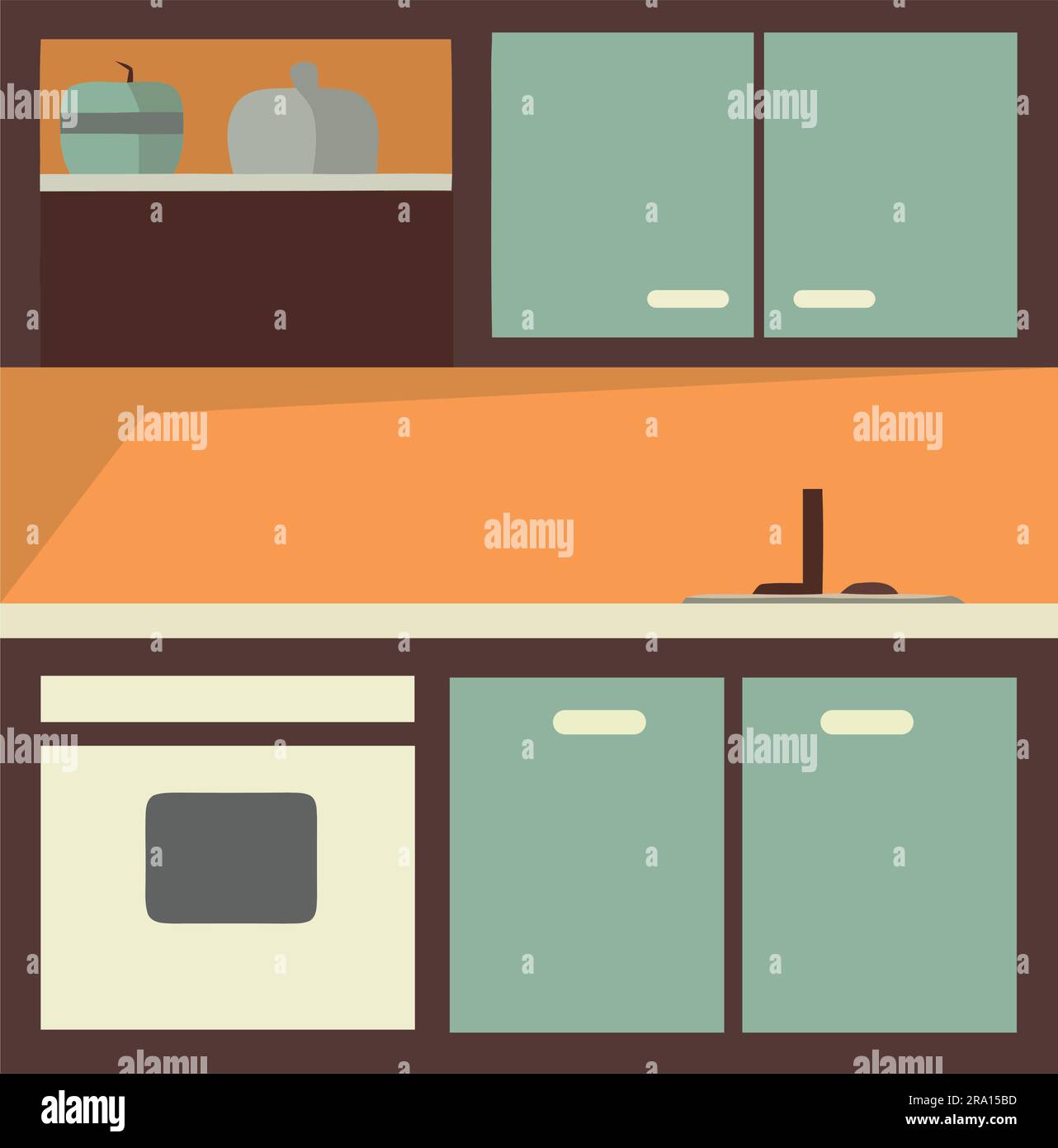 Modern kitchen appliances, stainless steel backdrop Stock Vector Image & Art - Alamy