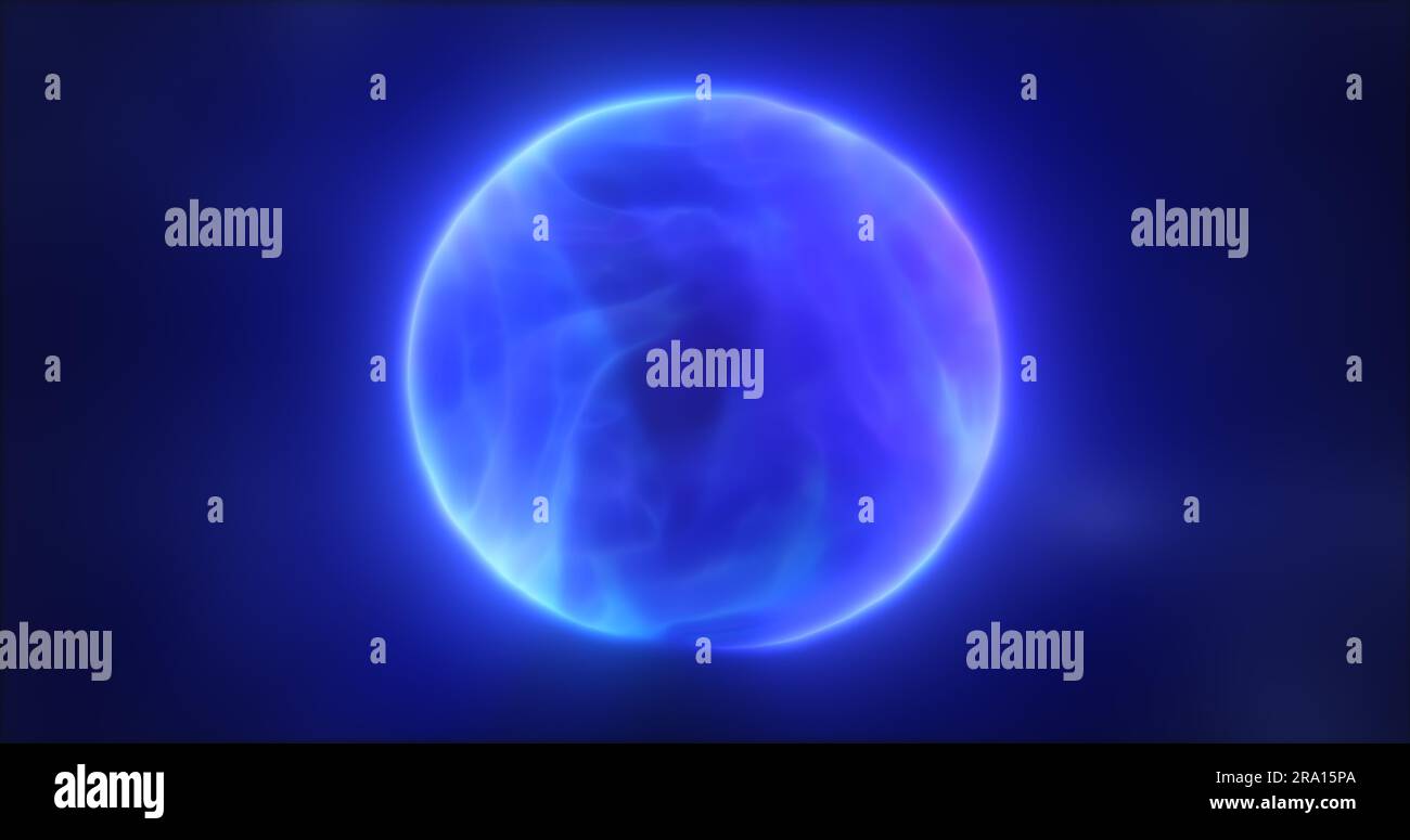 Abstract blue energy sphere round glowing magical digital futuristic ...