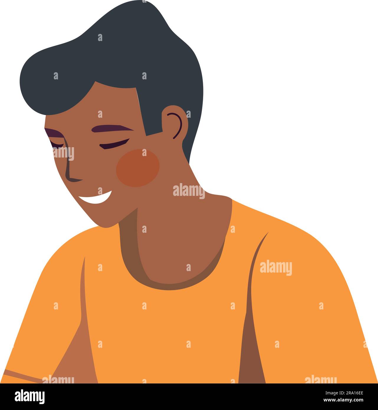 Smiling cartoon character in flat vector illustration Stock Vector ...