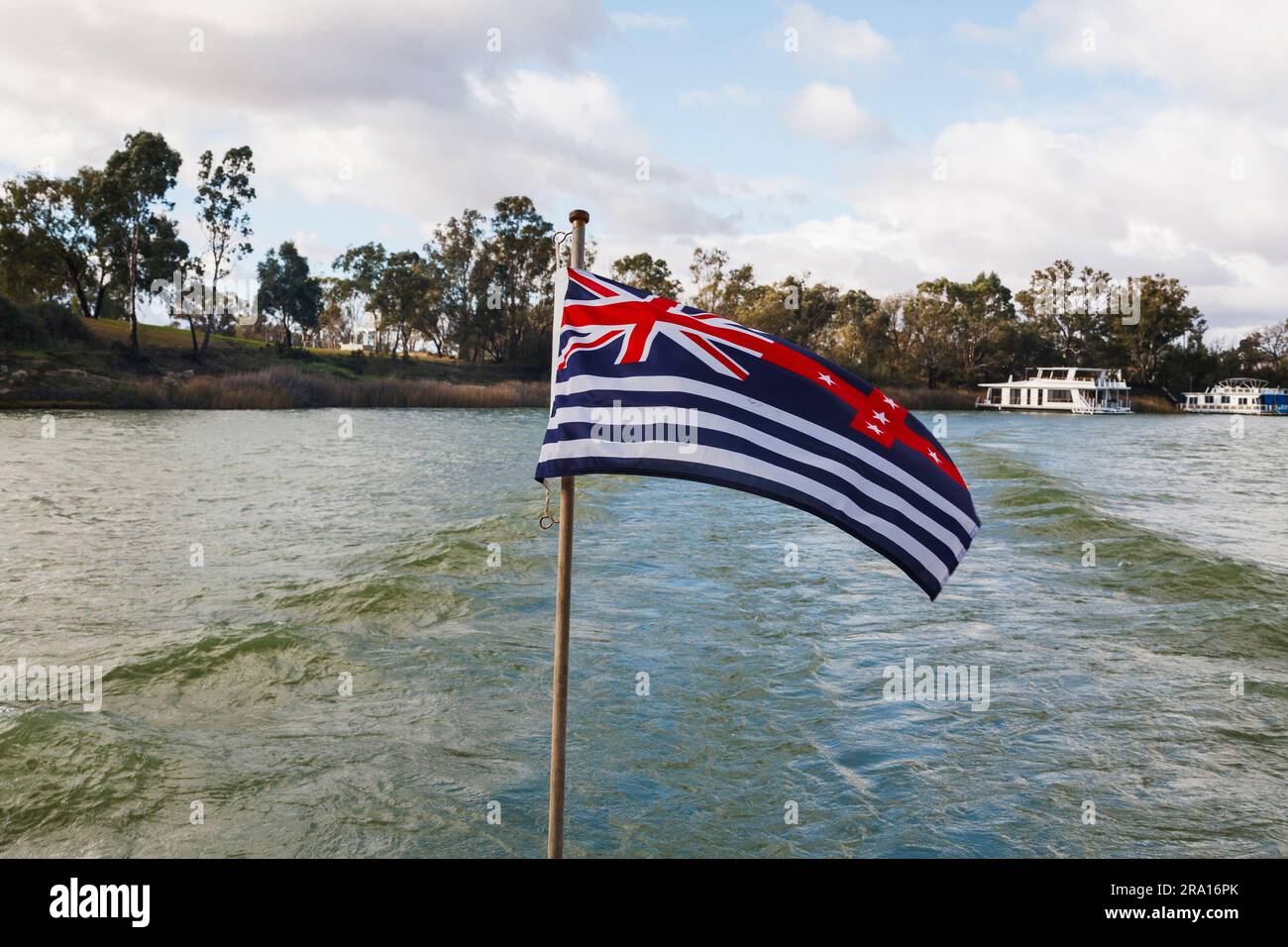 Murray River Flag on the back of a Paddle Steamer Stock Photo - Alamy