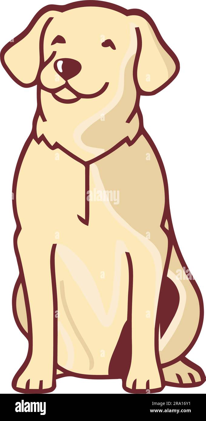 Smiling Labrador puppy, cute symbol of loyalty Stock Vector Image & Art ...