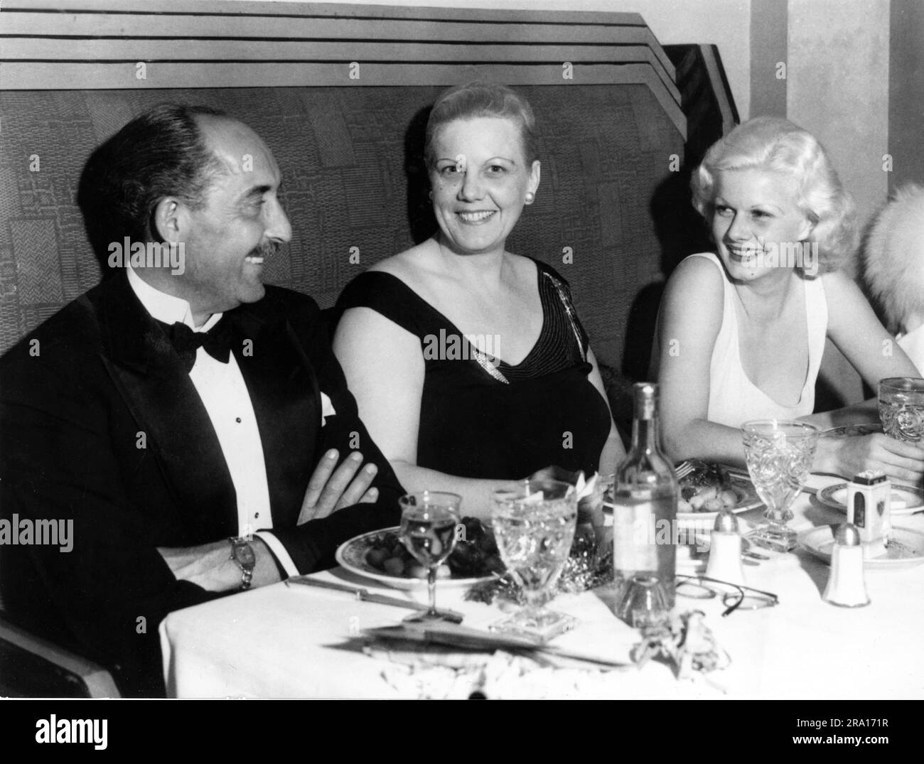 JEAN HARLOW celebrates New Year's Eve of 1932 with her stepfather ...