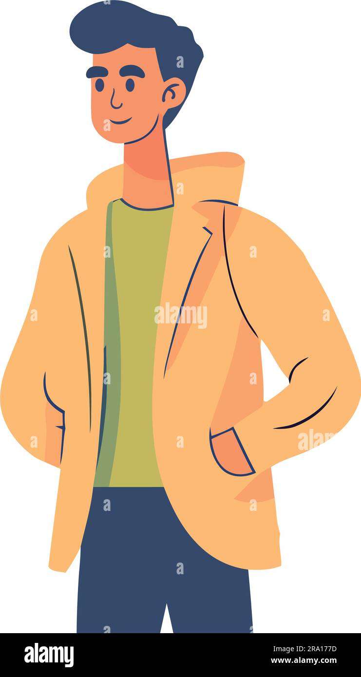 Man in casual denim jacket Stock Vector Images - Alamy