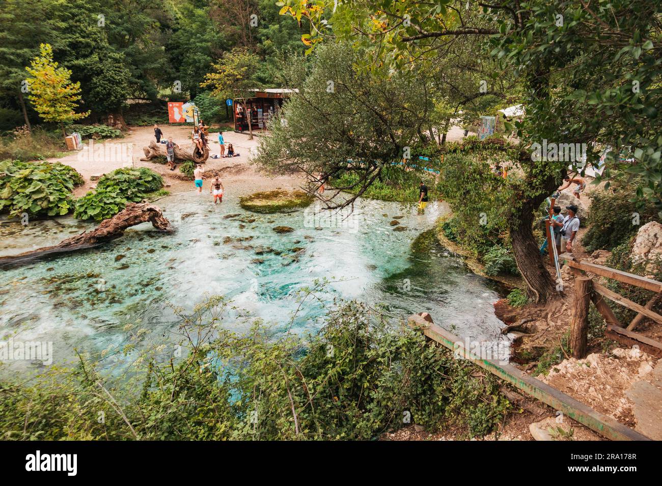 The Blue Eye (Syri i Kaltër), a natural water spring and swimming hole ...