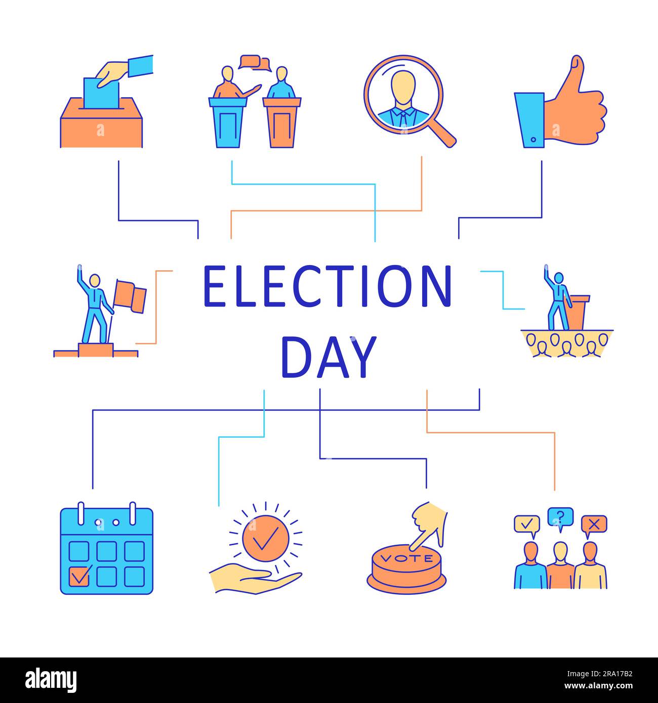 Election day banner in line style Stock Vector Image & Art - Alamy