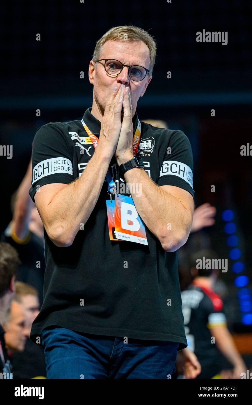 Berlin, Germany. 29th June, 2023. Handball: World Cup, U-21, final round, quarterfinal, Germany ...