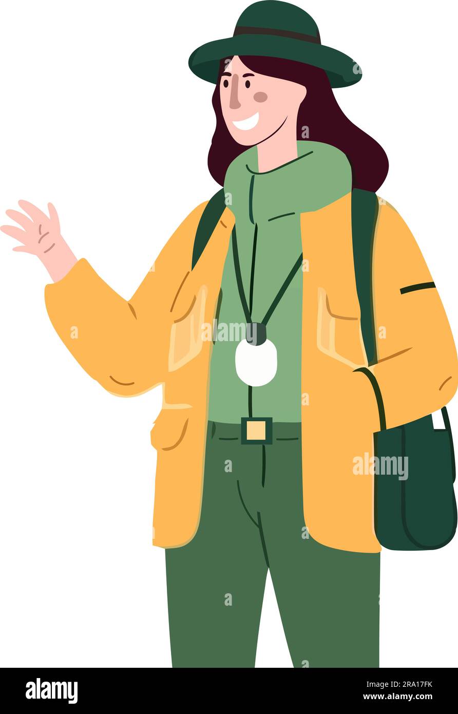 Explorer young woman with bag Stock Vector Image & Art - Alamy
