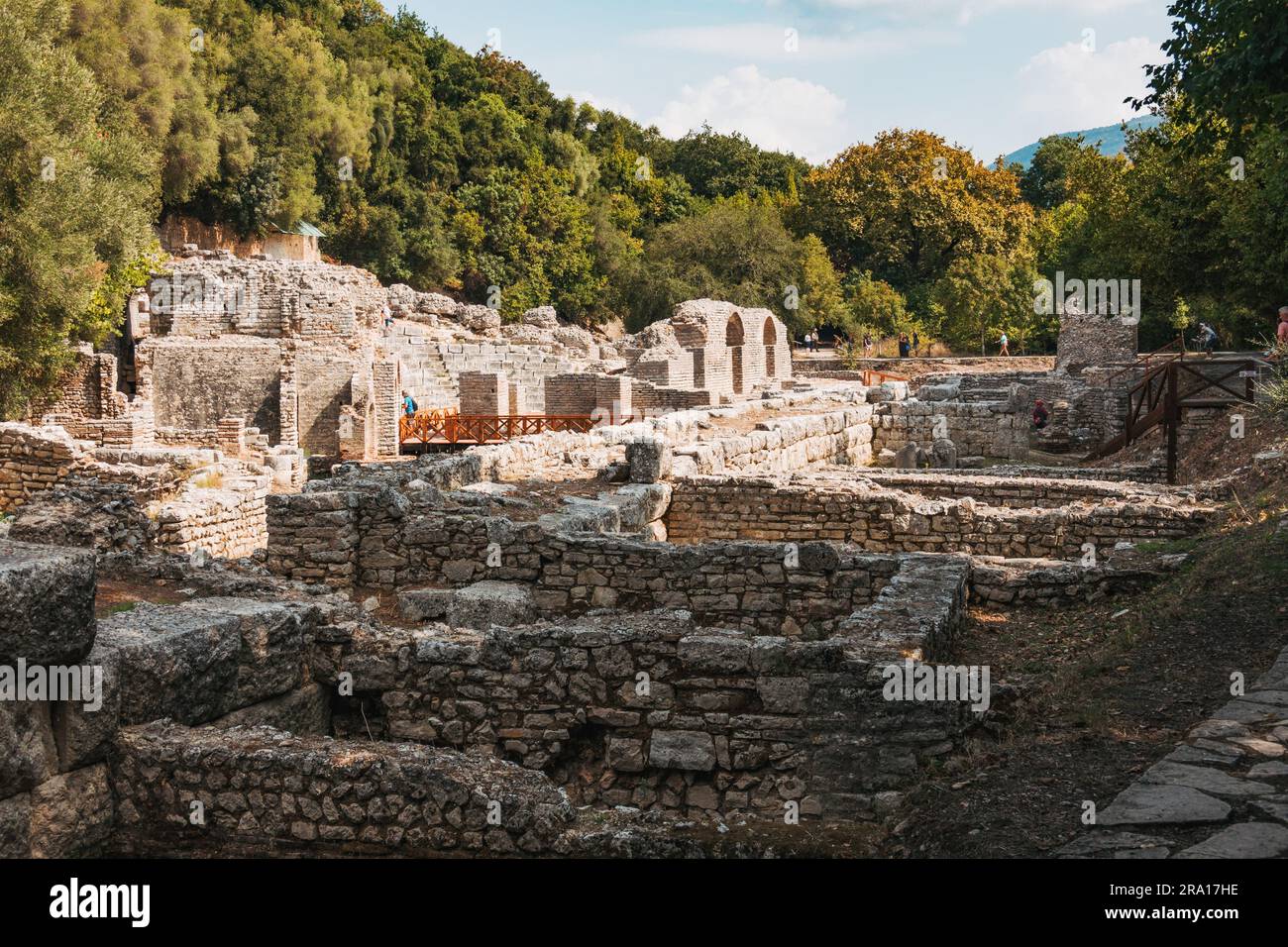 ancient stone walls at Butrint Archaeological Park in Southern Albania ...
