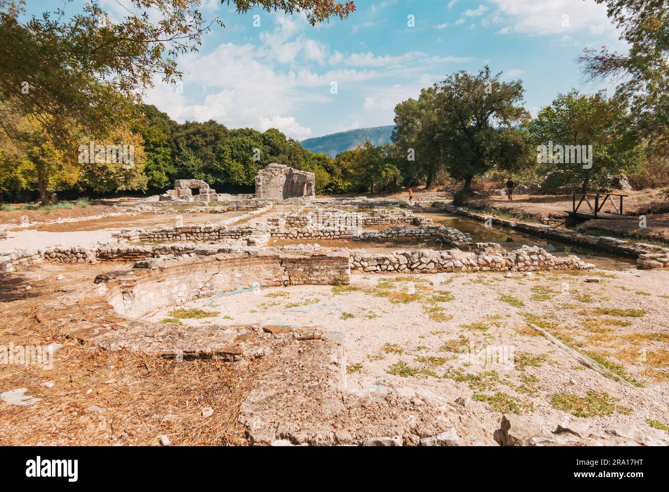 ancient stone walls at Butrint Archaeological Park in Southern Albania ...