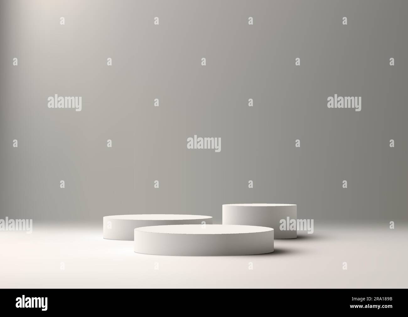 Elevate your designs with this 3D realistic group of white podium ...