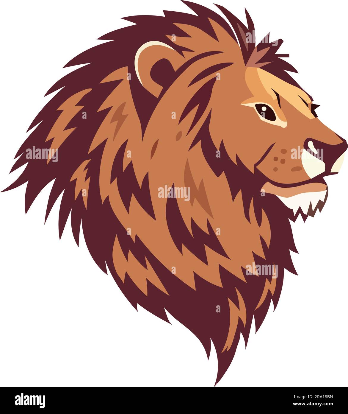 Roaring lion illustration, symbol of strength and aggression Stock ...