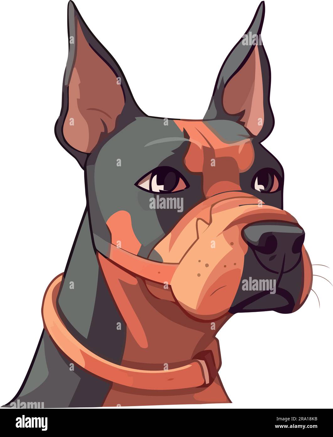 Loyal purebred dog watching with cheerful obedience Stock Vector Image ...