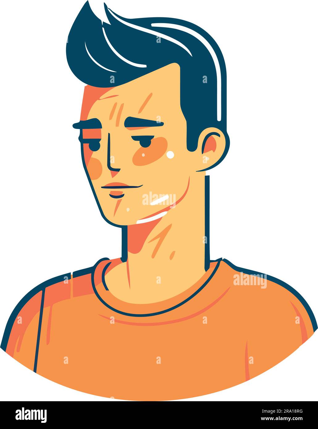 Smiling cartoon characters in flat vector design Stock Vector Image ...