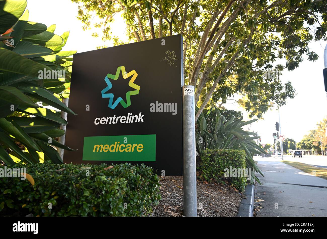 Brisbane, Australia. 30th June, 2023. Signage for a Centrelink and ...