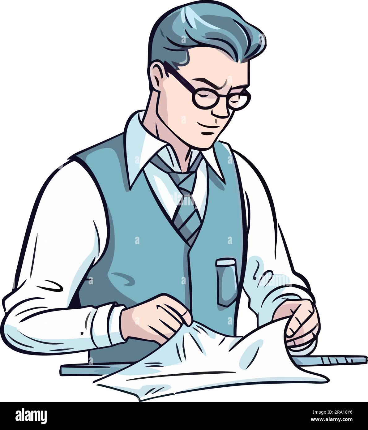 Architect holding blueprints Stock Vector Images - Alamy