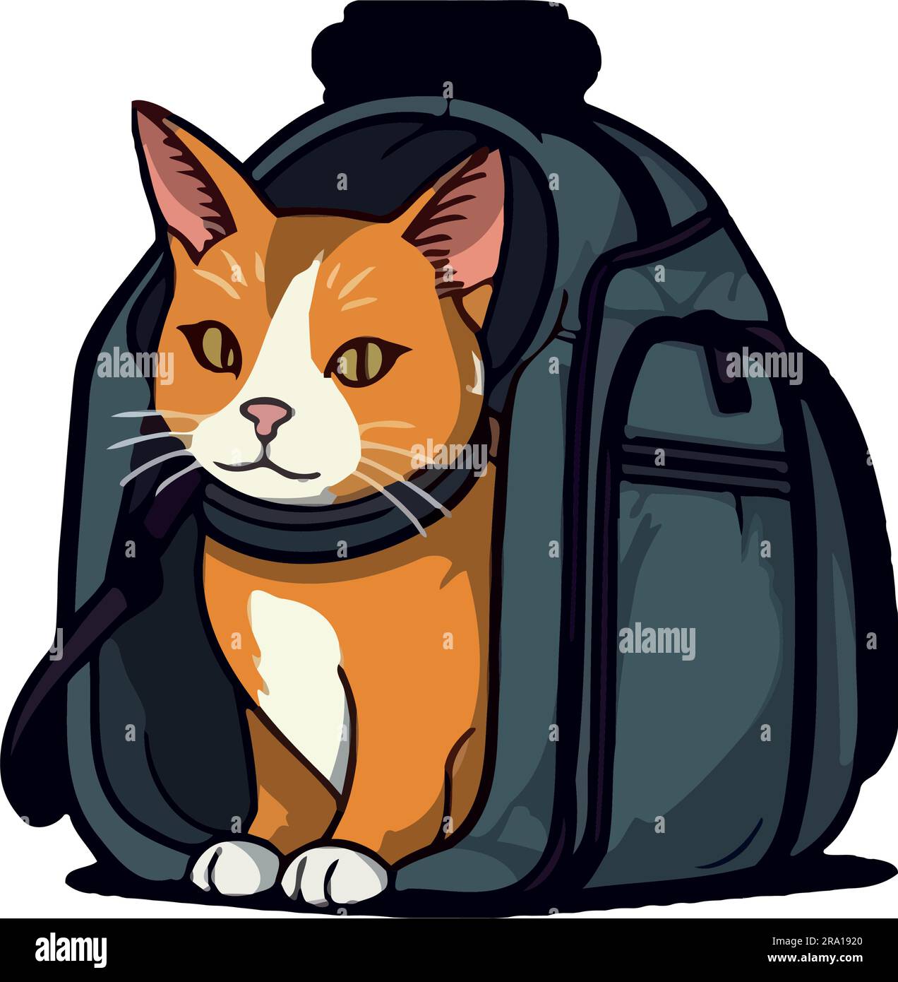 Cute kitten in backpack on adventure Stock Vector Image & Art - Alamy
