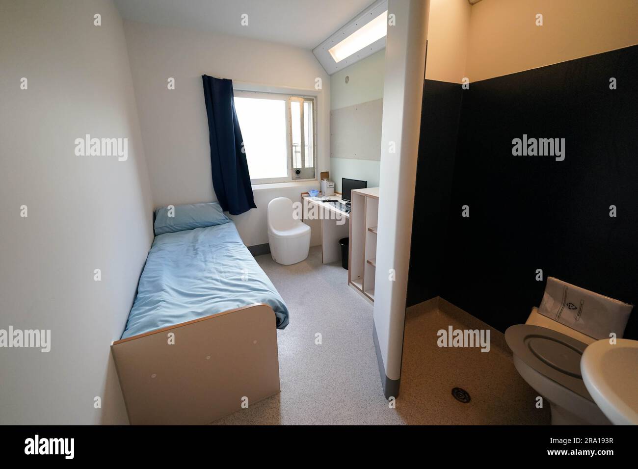 A prison cell during the official opening of HMP Fosse Way, the new ...