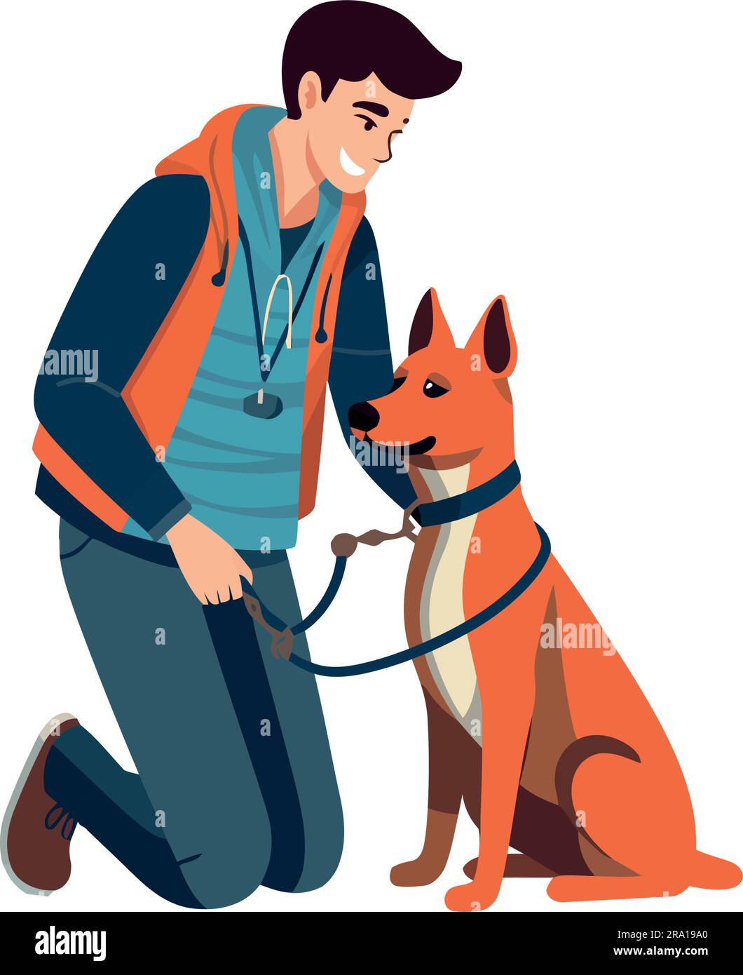 One person Vet smiling with cute puppy Stock Vector Image & Art - Alamy