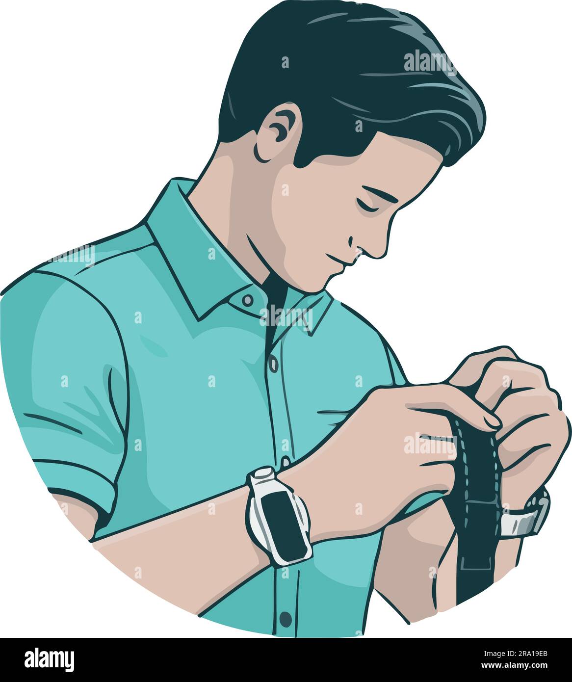 One man holding strap Stock Vector Image & Art - Alamy