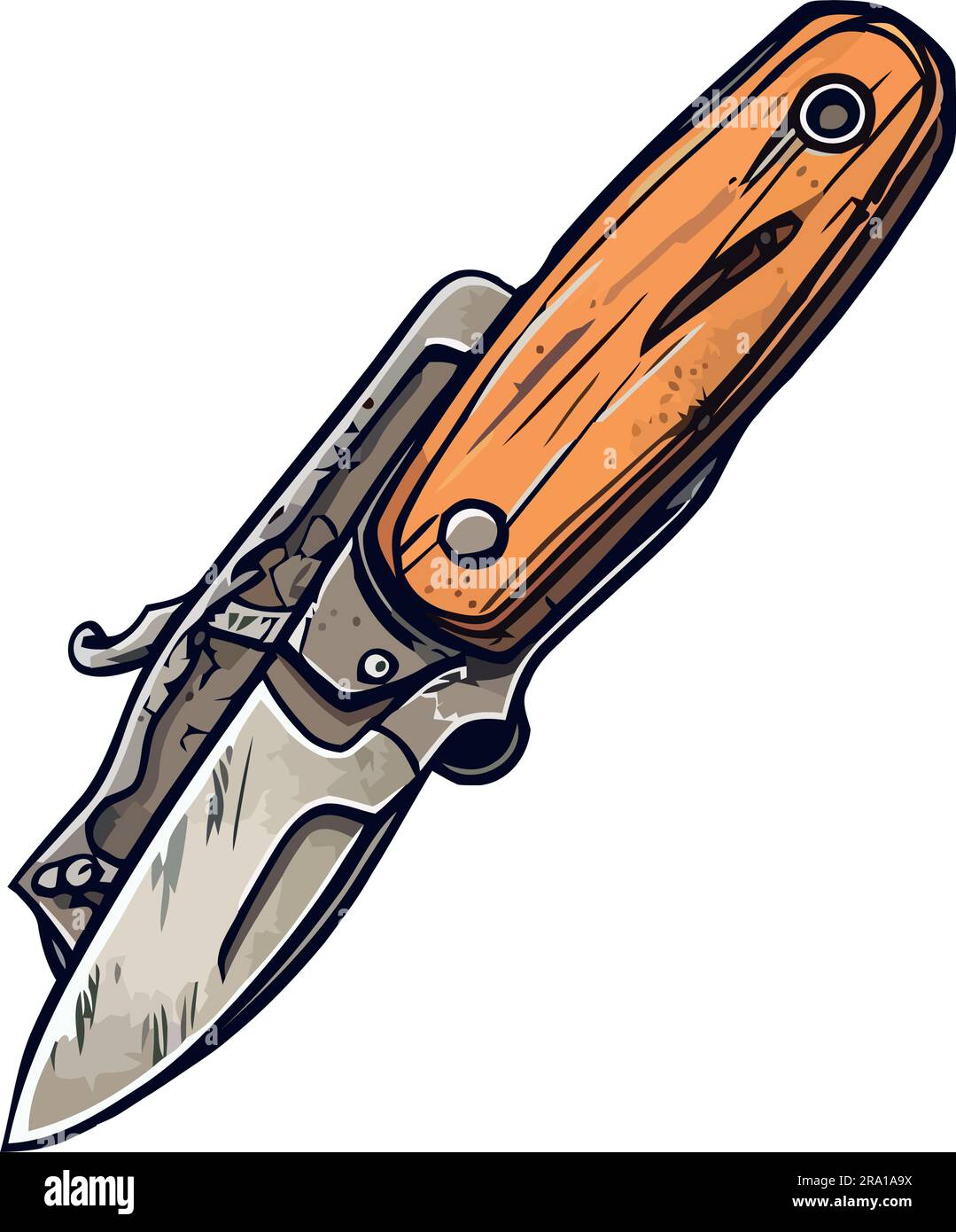 Sharp steel blade, metallic handle, dangerous weapon Stock Vector Image ...