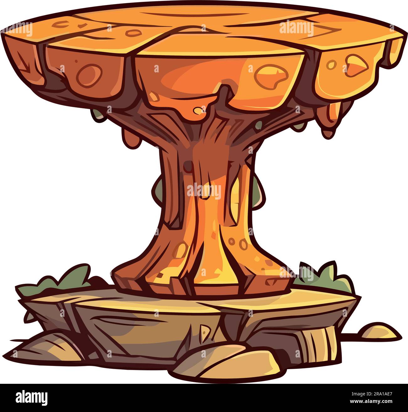 Ancient wooden table on trunk Stock Vector Image & Art - Alamy