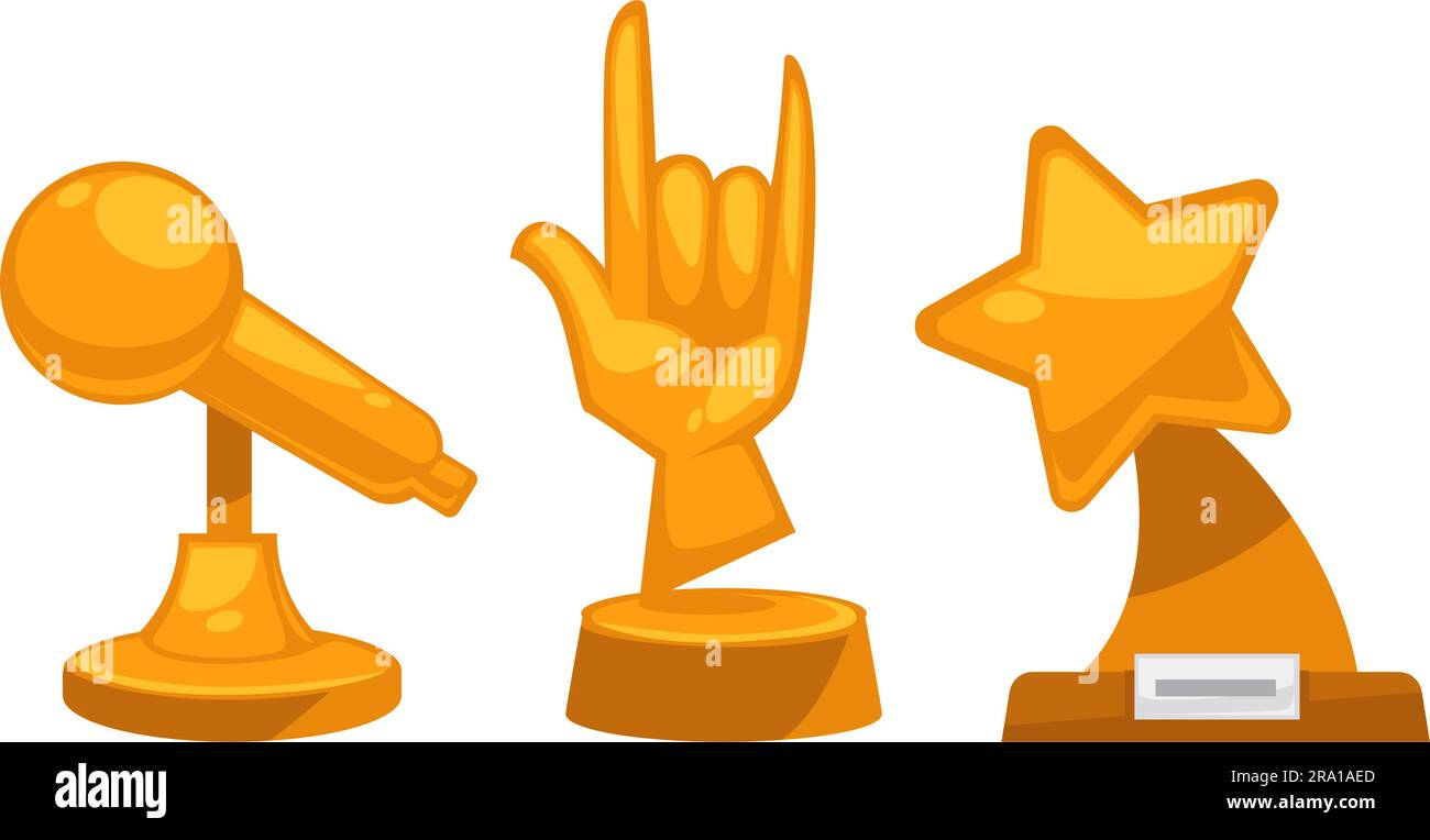 Golden awards for musicians and pop stars vector Stock Vector Image ...