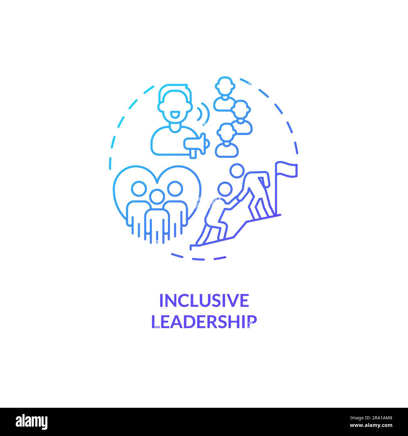 Inclusive leadership blue gradient concept icon Stock Vector Image & Art - Alamy