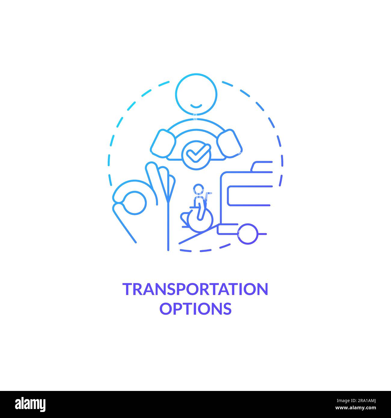 Transportation option blue gradient concept icon Stock Vector Image ...