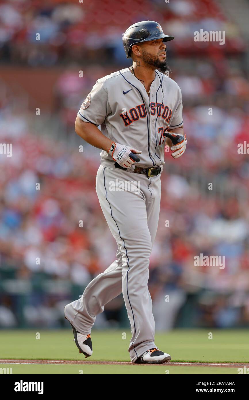 St. Louis, MO. USA; Houston Astros first baseman Jose Abreu (79) draws ...