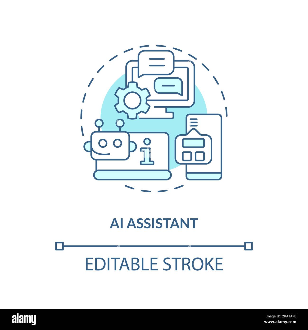 AI assistant gradient concept editable icon Stock Vector Image & Art ...