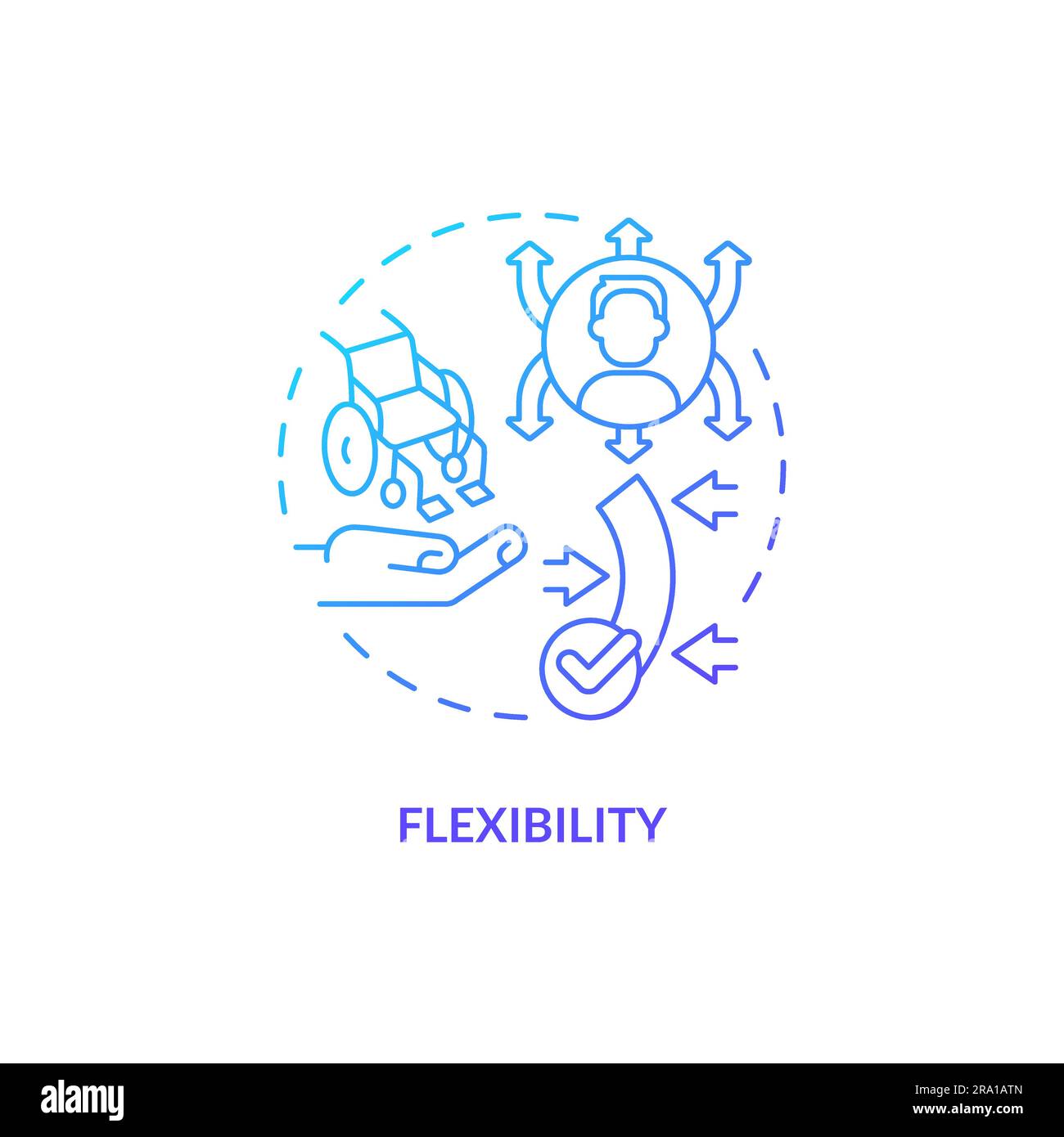 Flexibility blue gradient concept icon Stock Vector Image & Art - Alamy